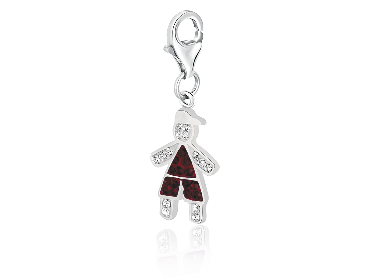 January Birthstone Boy Multi Tone Crystal Encrusted Charm in Sterling ...