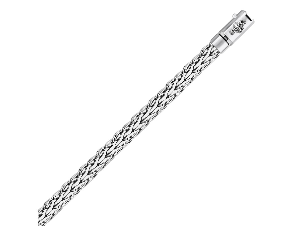 Wheat Chain Men's Bracelet in Oxidized Sterling Silver - Richard Cannon ...