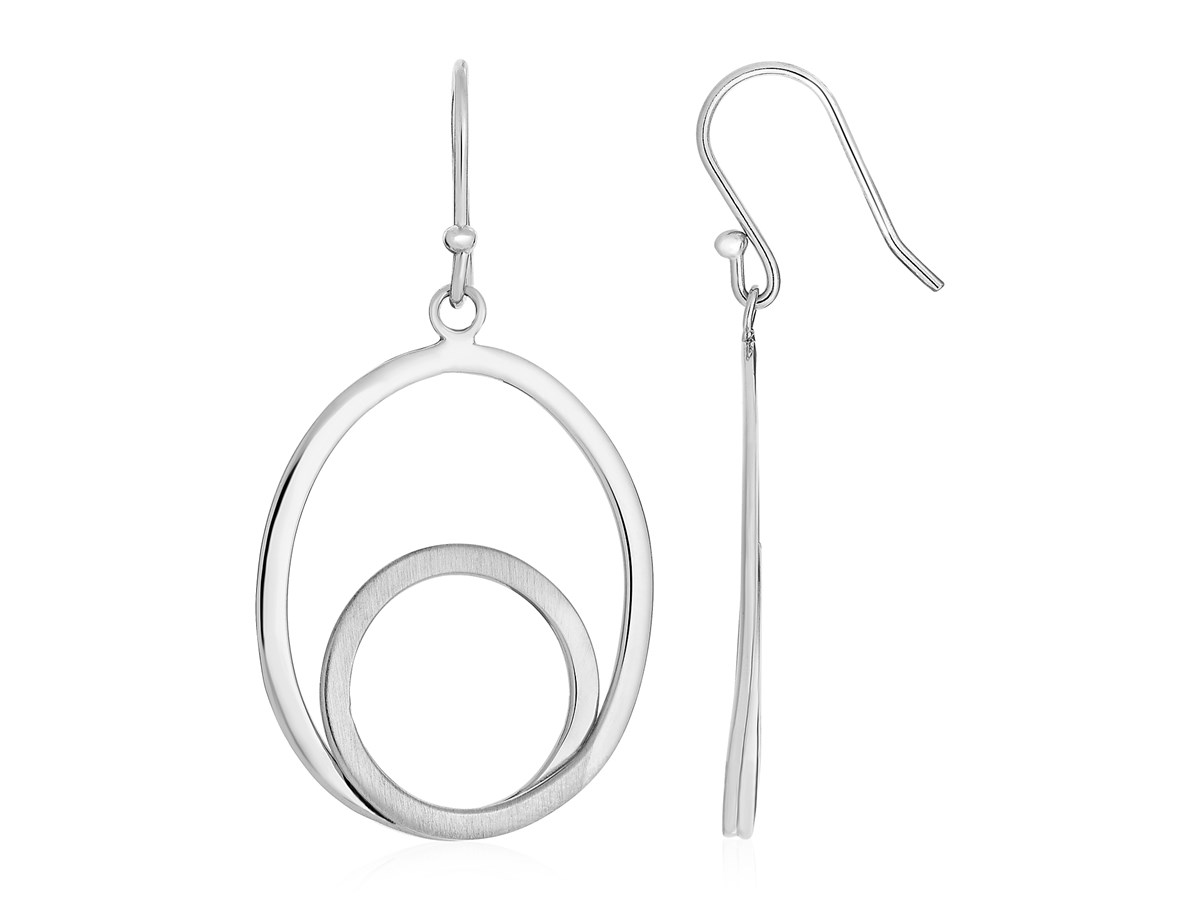 Open Oval Spiral Earrings in Sterling Silver - Richard Cannon Jewelry