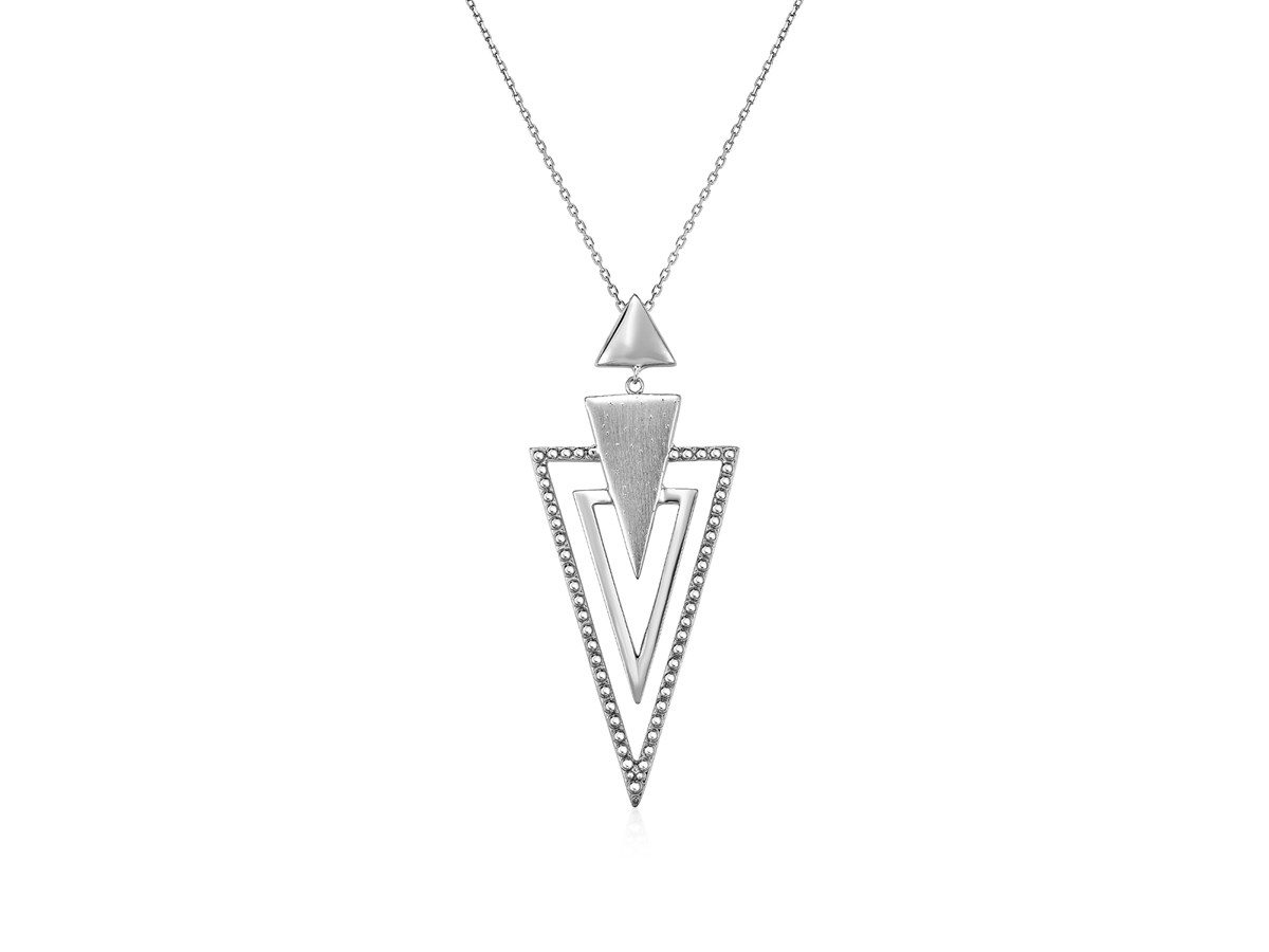 Graduated Textured Triangle Pendant in Sterling Silver - Richard Cannon ...