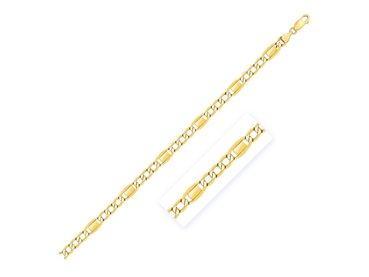 14K Yellow Gold Bar and Round Link Chain (6.0mm) - Richard Cannon Jewelry