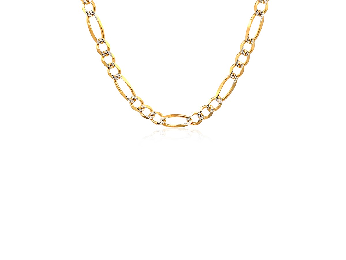Solid Pave Figaro Chain in 14K Yellow Gold (4.70 mm) - Richard Cannon ...