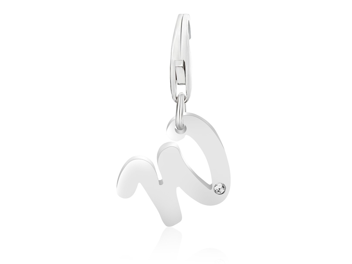 Letter X Crystal Accented Charm in Sterling Silver - Richard Cannon Jewelry