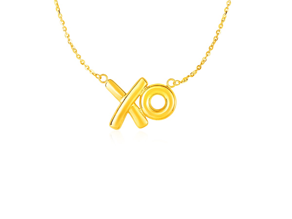 Pendant with XO Symbols in 14k Yellow Gold - Richard Cannon Jewelry