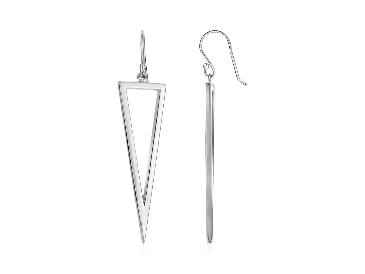 Open Triangle Drop Earrings in Sterling Silver - Richard Cannon Jewelry
