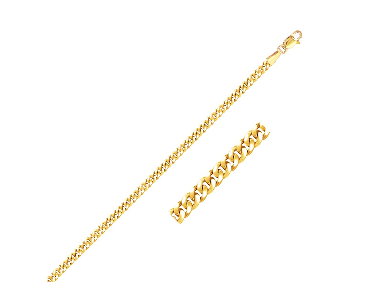 Gourmette Chain in 14K Yellow Gold (3.0 mm) - Richard Cannon Jewelry