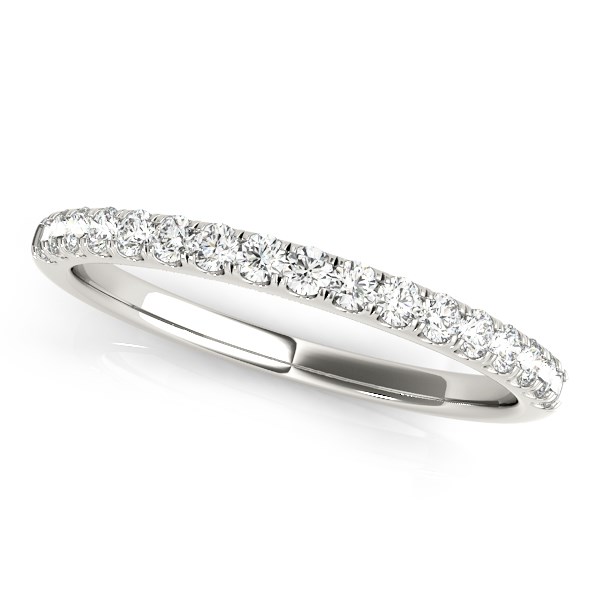 14k White Gold Diamond Scallop Setting Wedding Band (1/3 cttw ...
