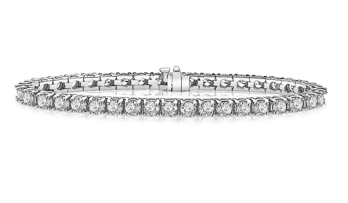 Classic Diamond Tennis Bracelet In 14k White Gold 10 Ct Tw