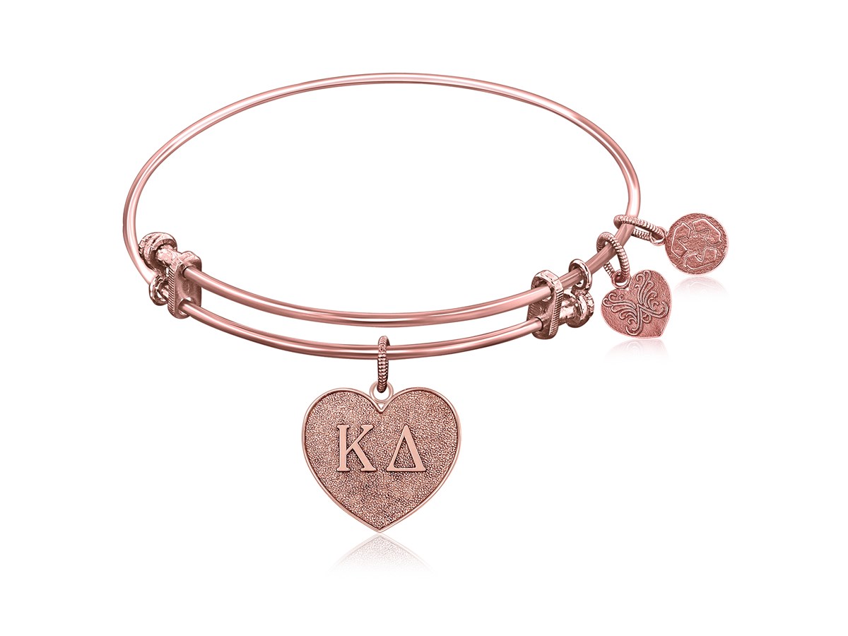 Expandable Pink Tone Brass Bangle with Kappa Delta Symbol - Richard ...