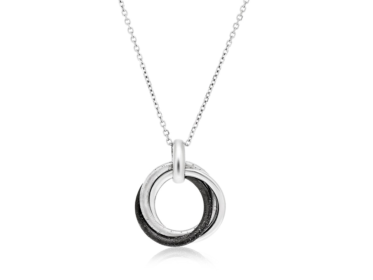 Two-Tone Entwined Rings Pendant in Sterling Silver - Richard Cannon Jewelry