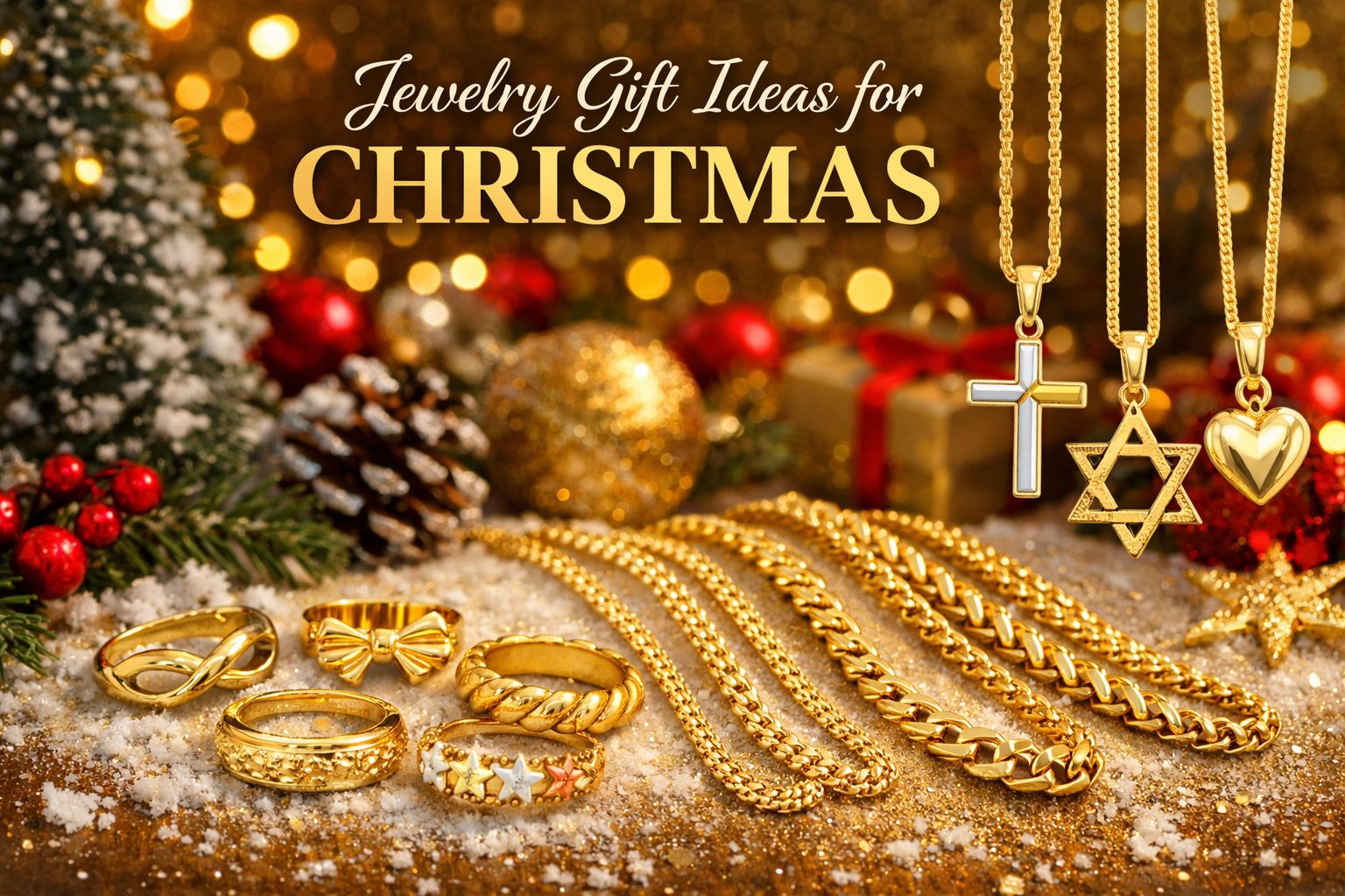 Best Jewelry Gift Ideas for Christmas: Gold Rings & Pendants